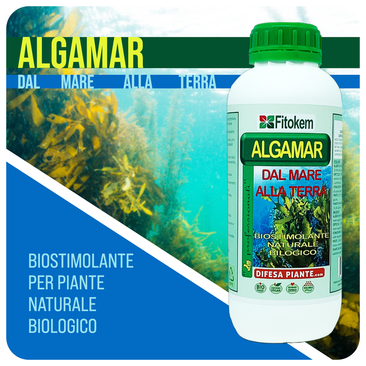 ALGAMAR 1KG | 800ml | Concime Biologico Biostimolante per piante con a ...